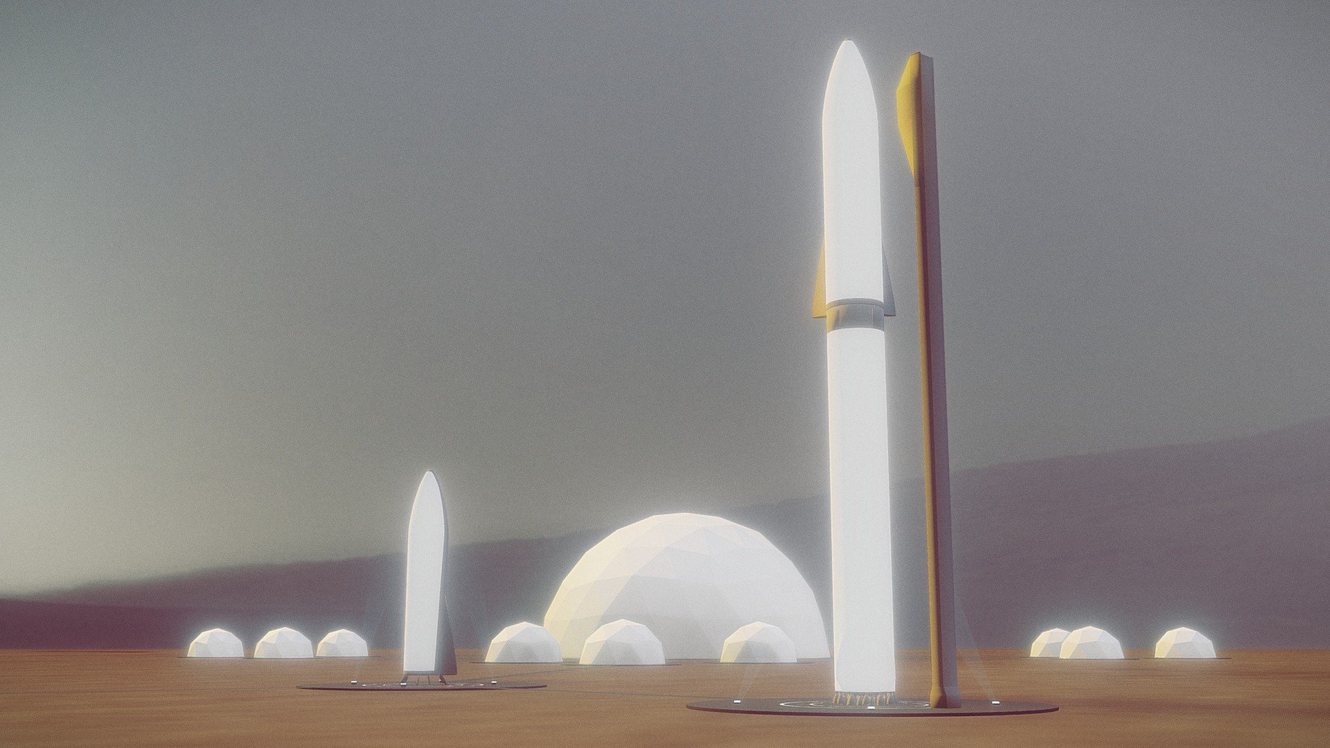 Mars Settlement - 500kW Solar Array - 3D model by overevolve [9910c38 ...