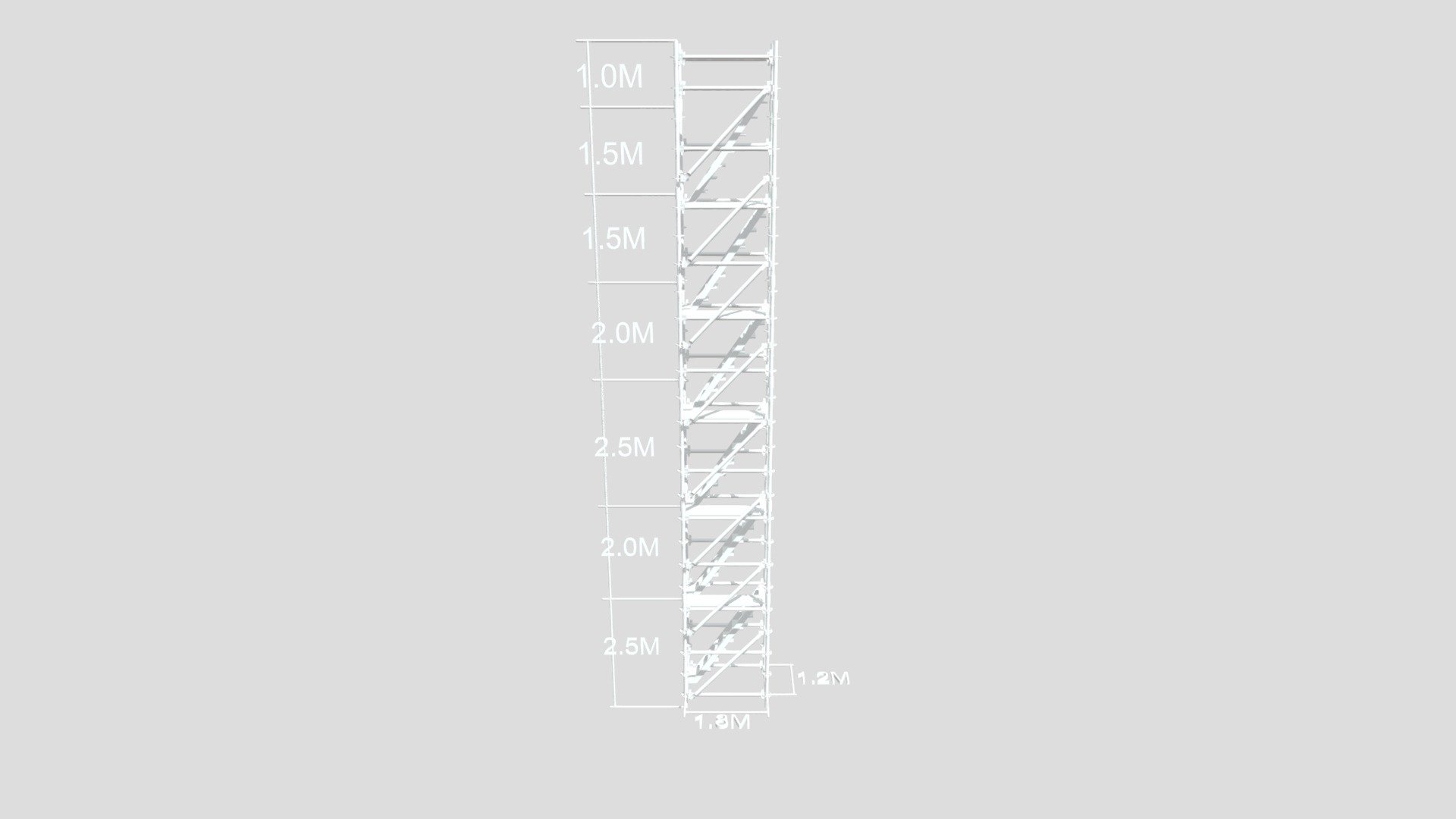 13m high Ringlock Scaffolding - 3D model by AJCENTURY [99128a8] - Sketchfab