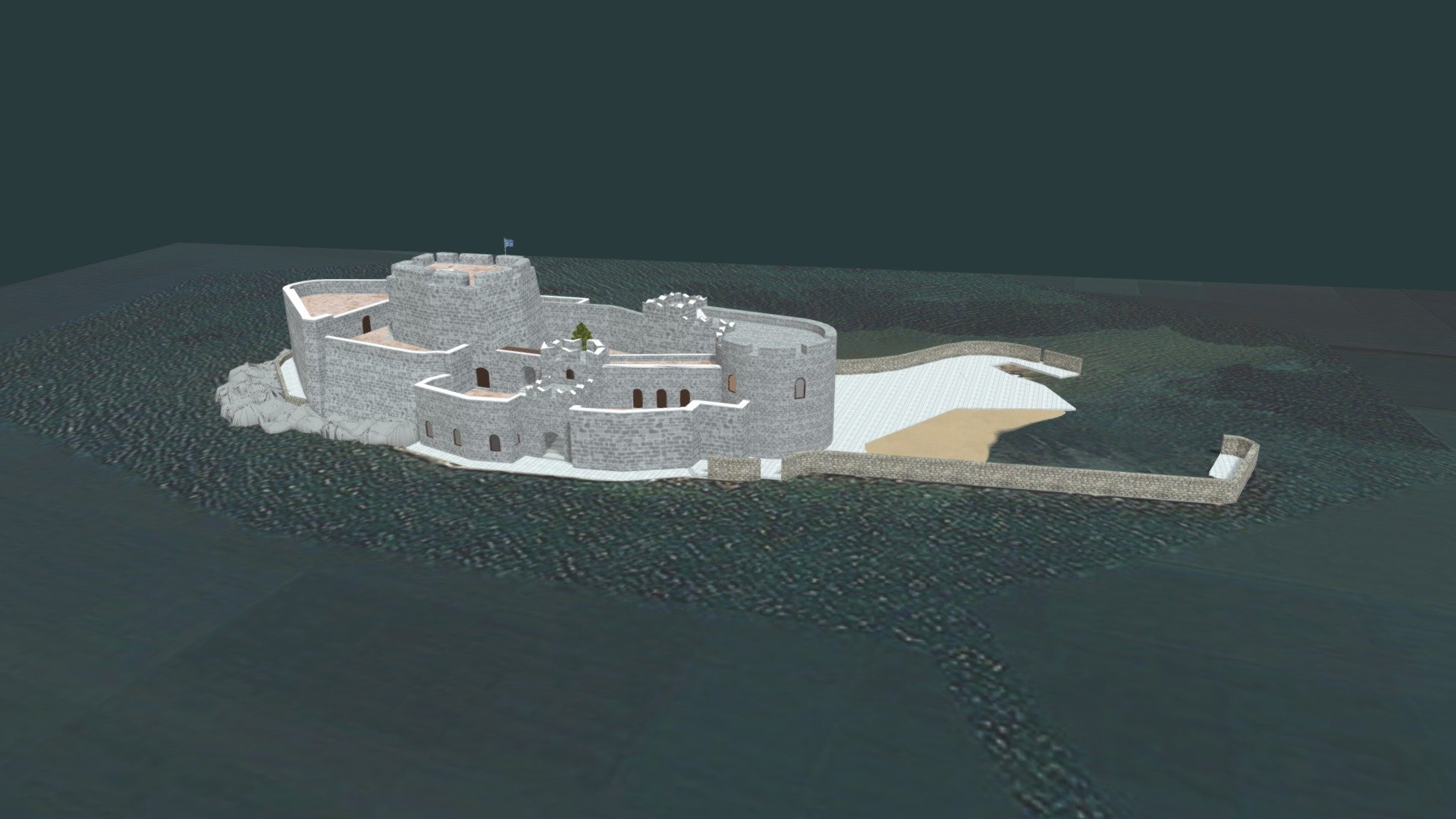 Bourtzi Castle (Greece) - 3D model by 3D View (@dimoduk) [991460f ...