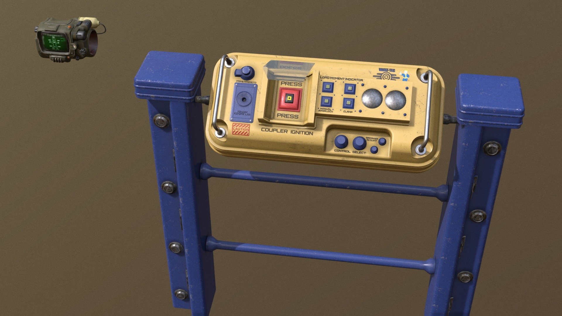 Vault gate remote control panel + pipboy- clean - Buy Royalty Free 3D ...