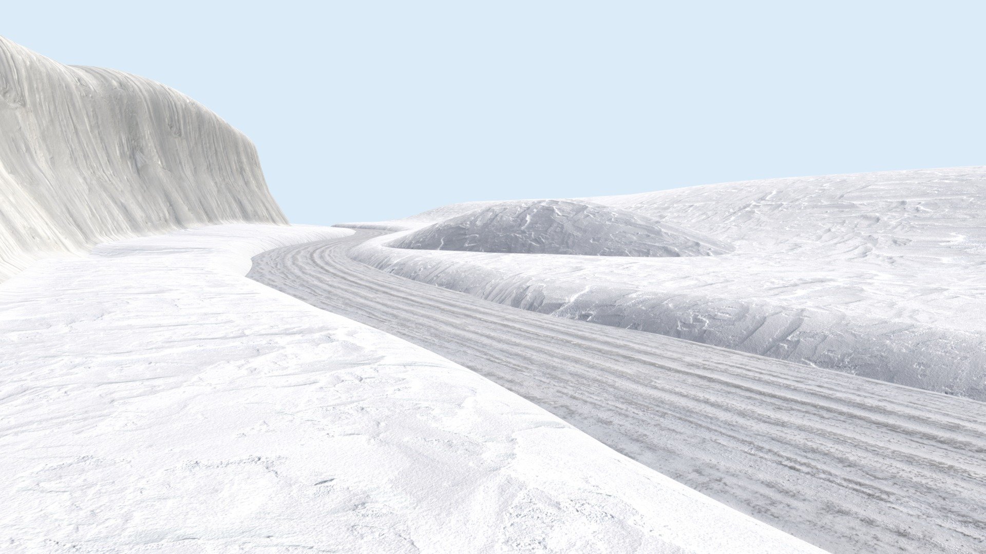 American Road Snowy Terrain - Download Free 3D model by jimbogies ...