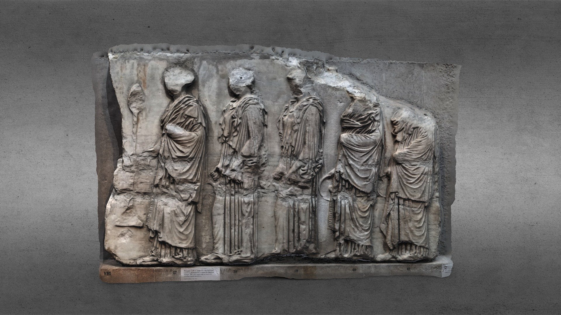 Parthenon marble east frieze Block VIII - Download Free 3D model by ...