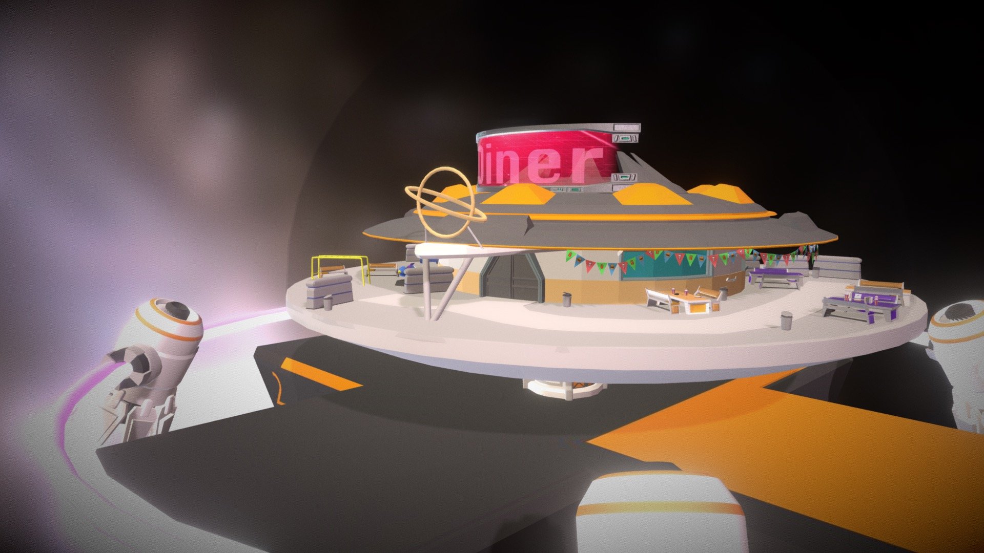 new diner in space - 3D model by Sharona [992466f] - Sketchfab