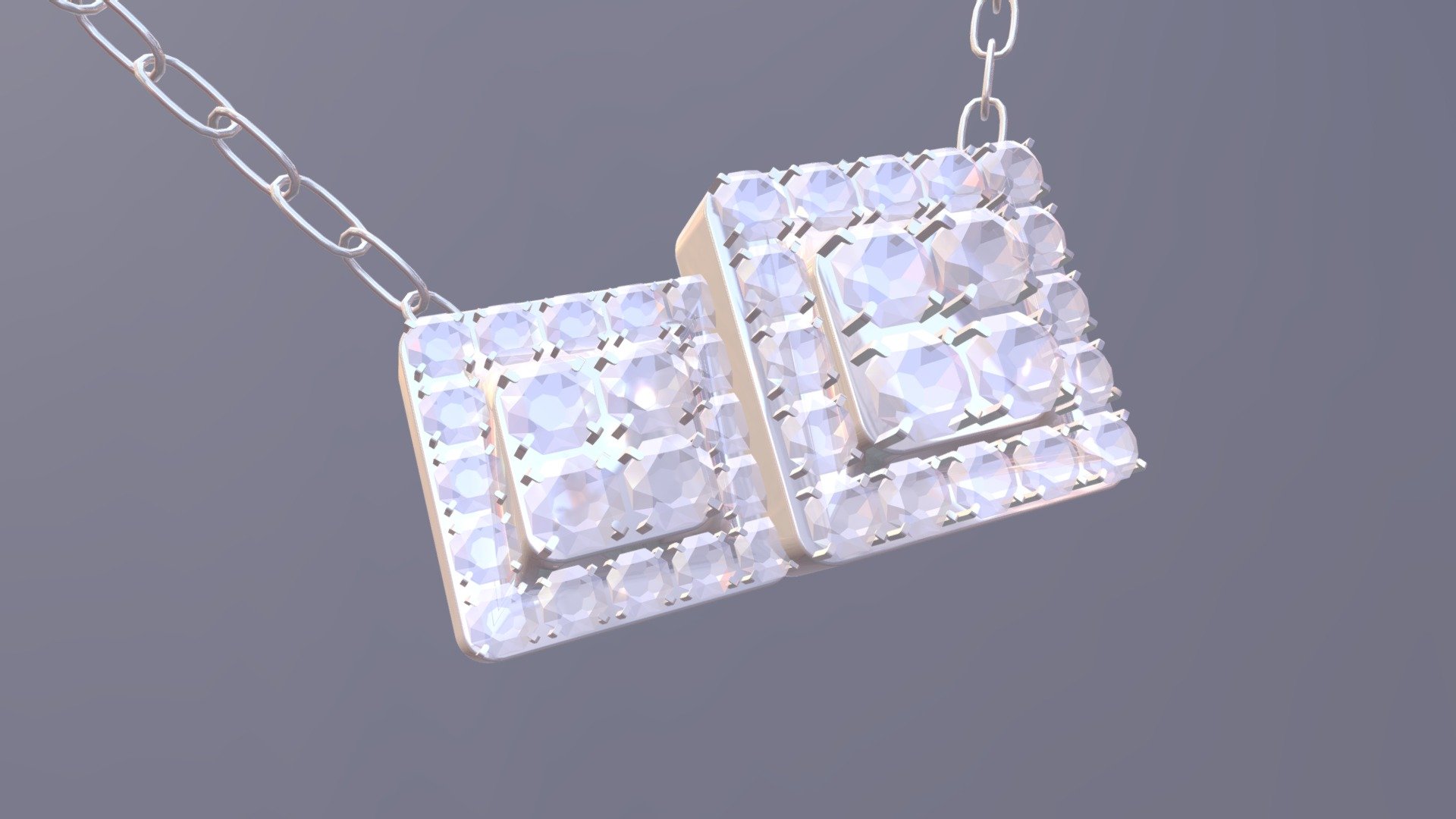 Collier pendentif diamant - 3D model by vincent.depussay [9927a4f ...