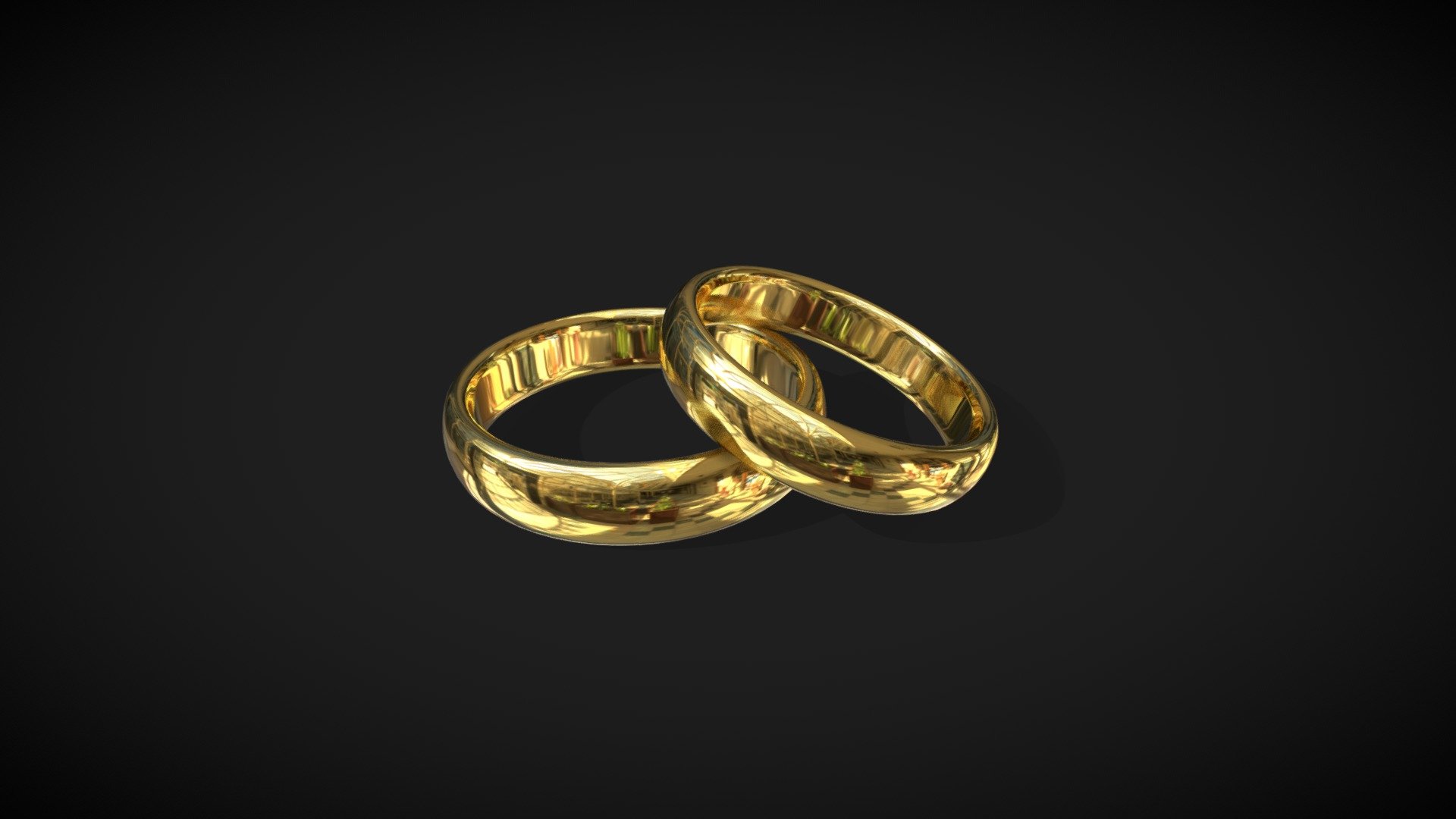 Classic golden wedding rings - Buy Royalty Free 3D model by SusanKing ...