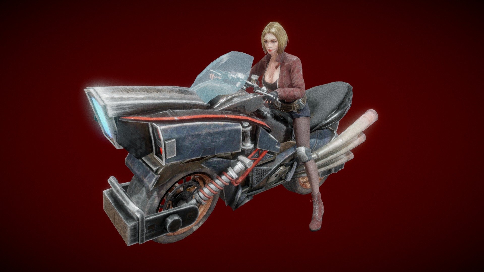 Female motorcycle - Buy Royalty Free 3D model by Luna Studio ...