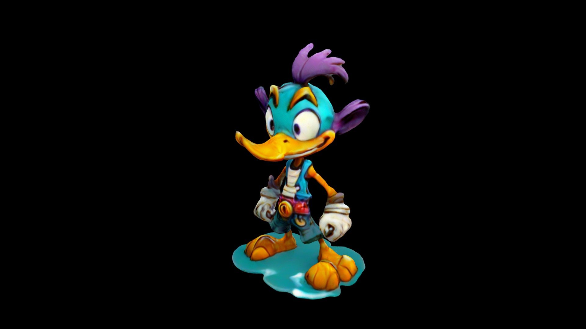 a cartoon duck character with a mischievous look - Download Free 3D ...