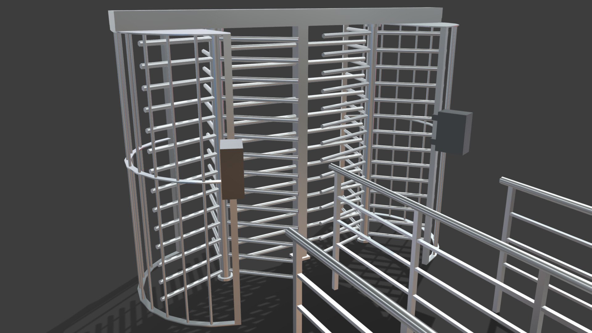 Double full height turnstile (low poly) - Download Free 3D model by ...