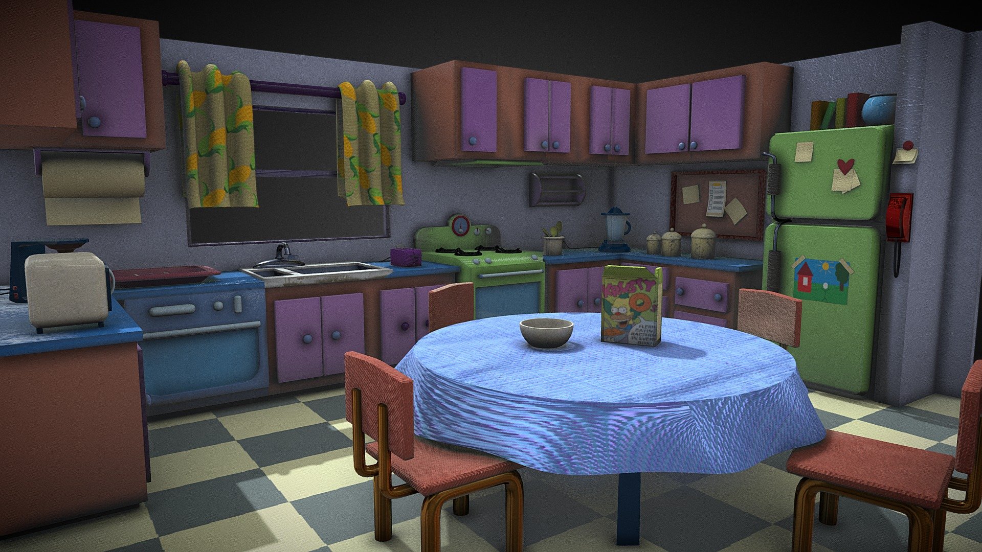 Simpsons Kitchen - 3D model by estebanmm [993ade3] - Sketchfab