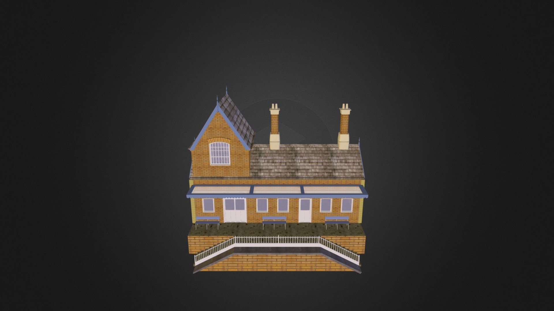 Train Station Bldg - 3D model by smell [993f729] - Sketchfab