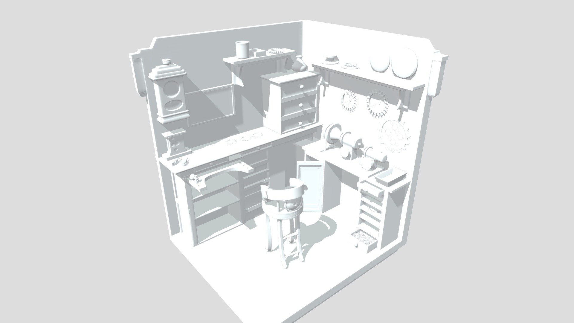 Clockmakers Workshop 01 - 3D model by Nagesh.R [9945451] - Sketchfab