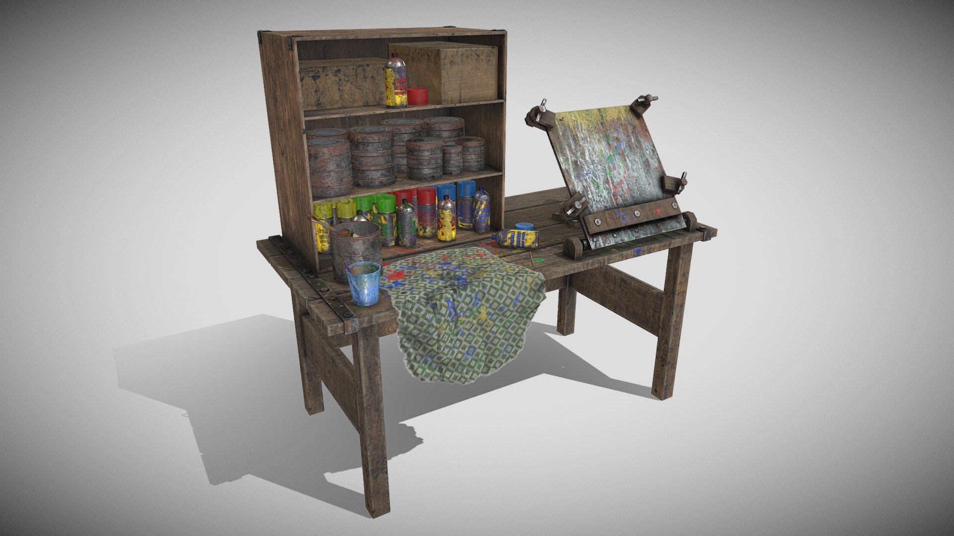 Painting workbench - 3D model by knockcg [9945e4a] - Sketchfab