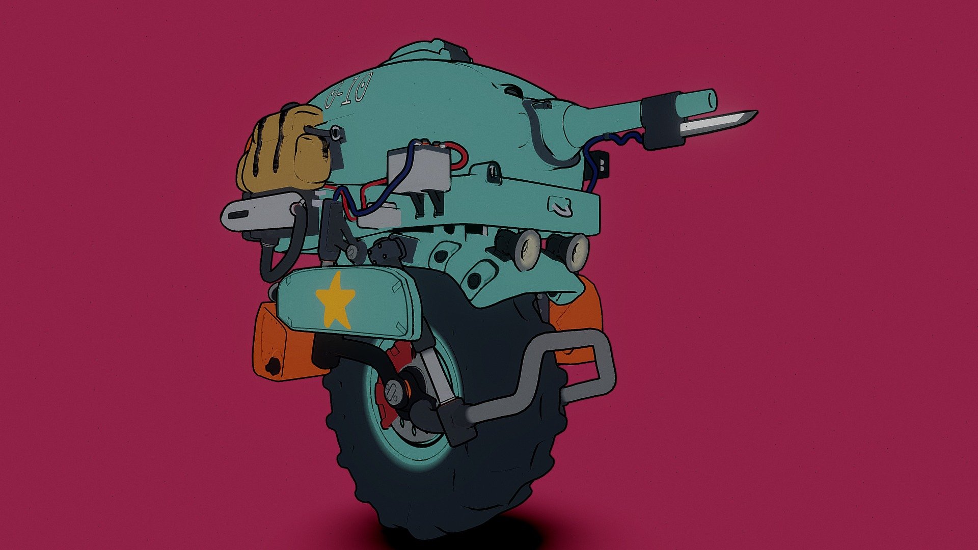 One-Wheeled Tank - 3D model by giuseppe302 [9950afa] - Sketchfab
