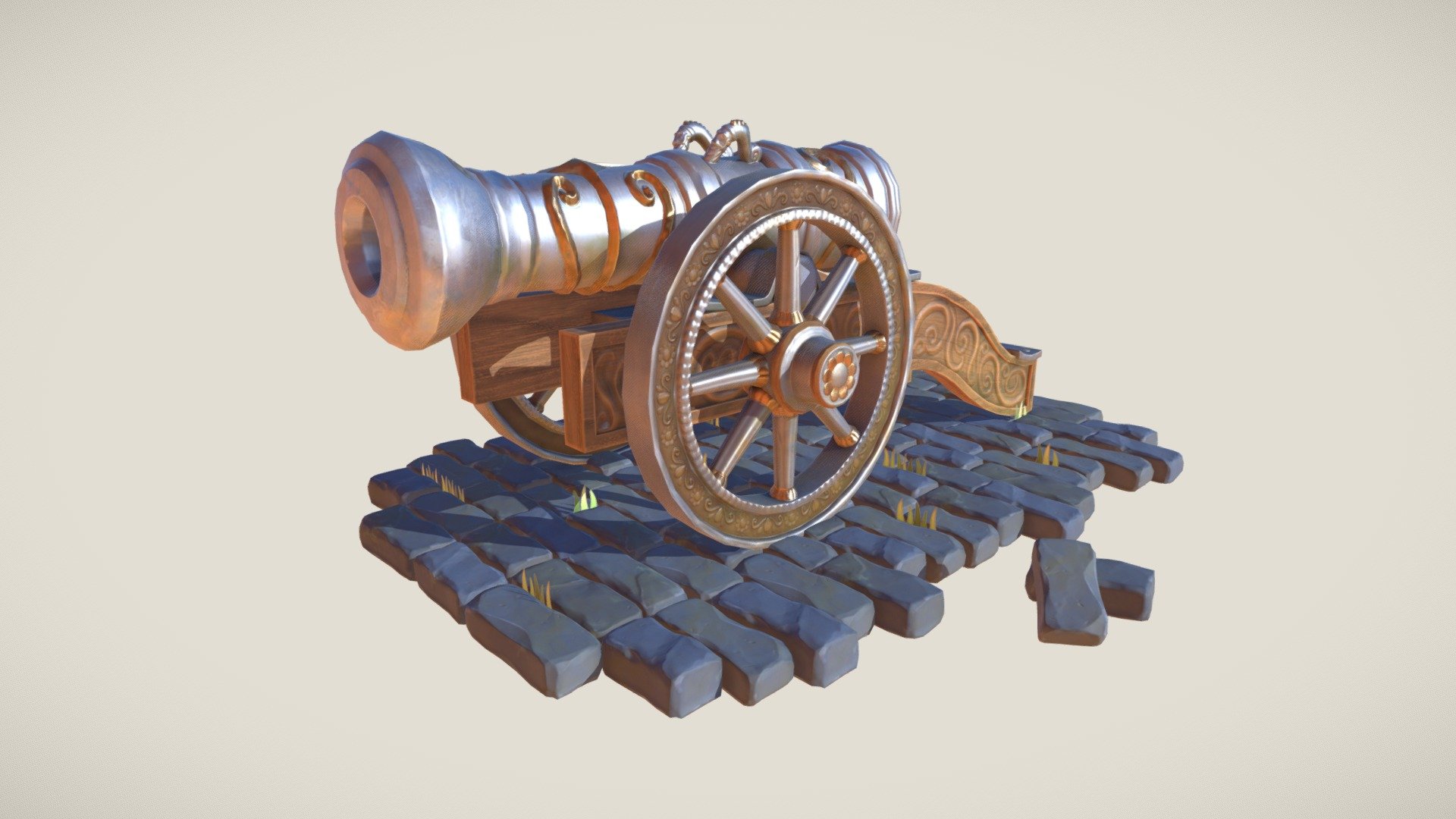 Stylized Cannon - 3D model by melanieguo [99540d0] - Sketchfab