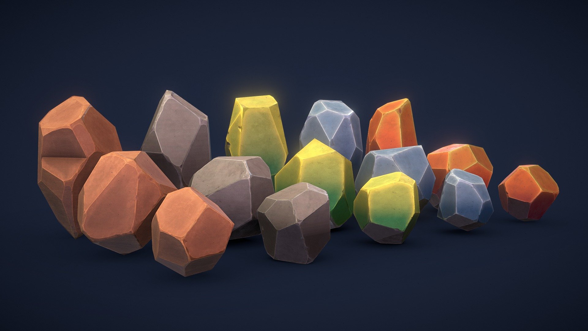 Low Poly Stylized Rocks - Download Free 3D model by Erdem Dağdelen ...