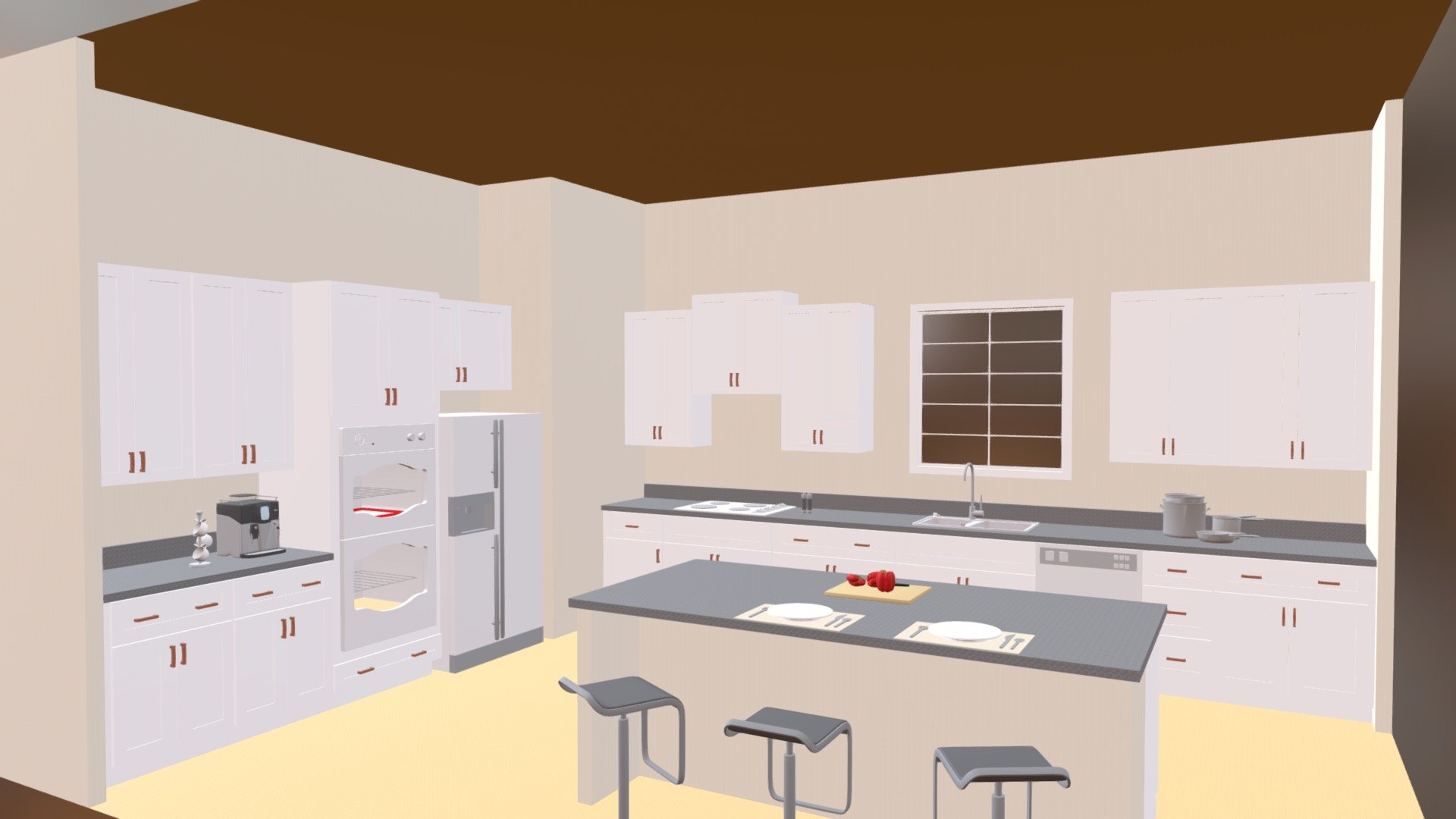 L Kitchen - 3D model by StephanDagenais [99596fe] - Sketchfab