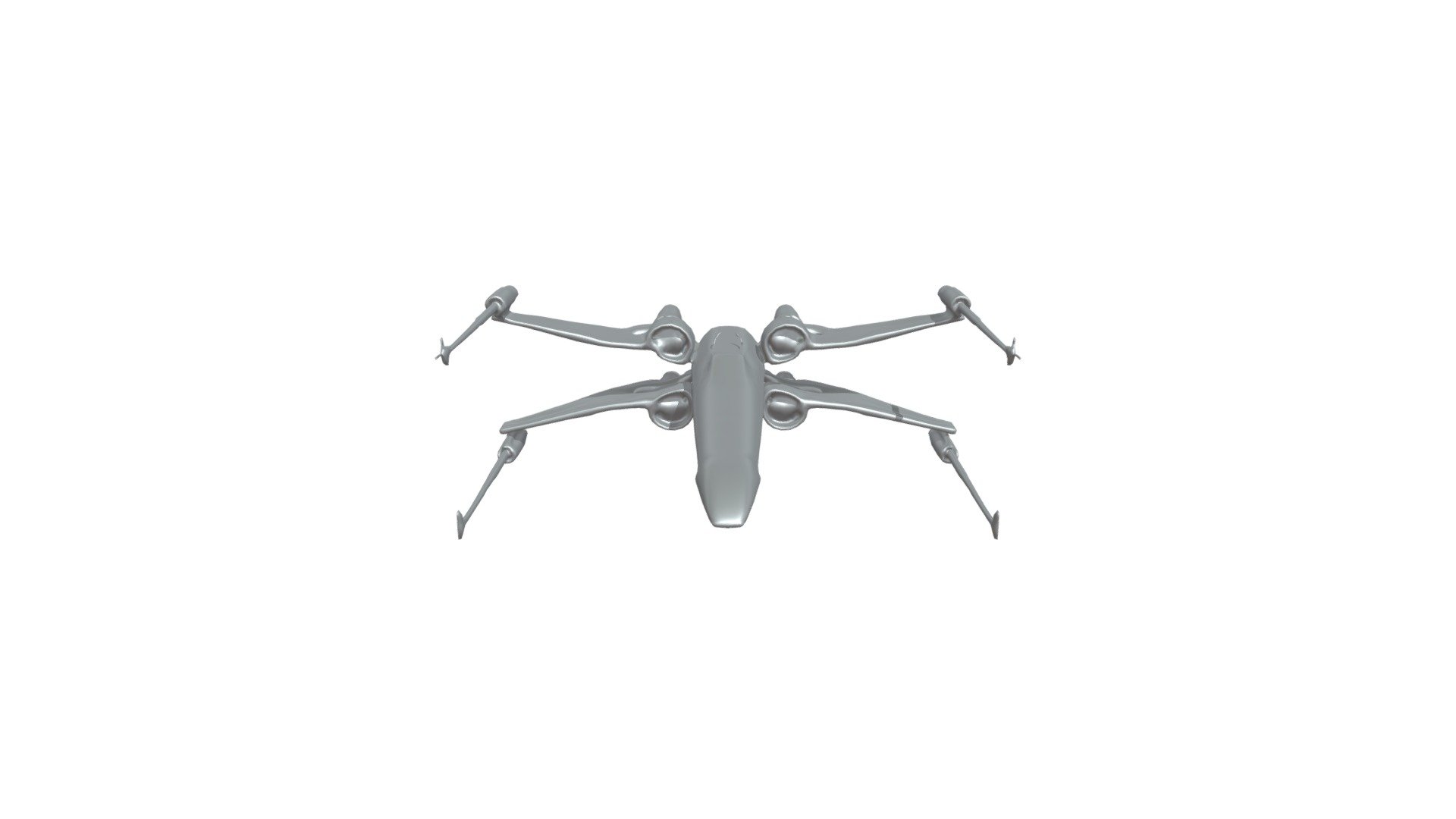 Starfighter with four wings and dual engines - 3D model by ...