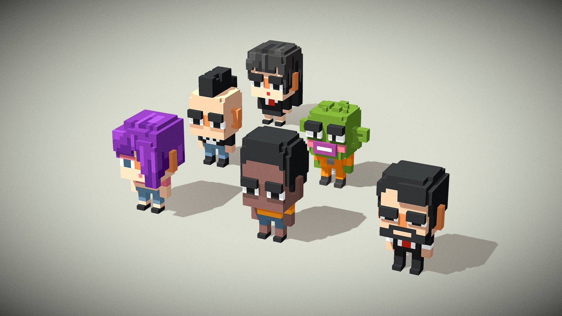 Chibi boys + voxel file FREE - Download Free 3D model by William ...