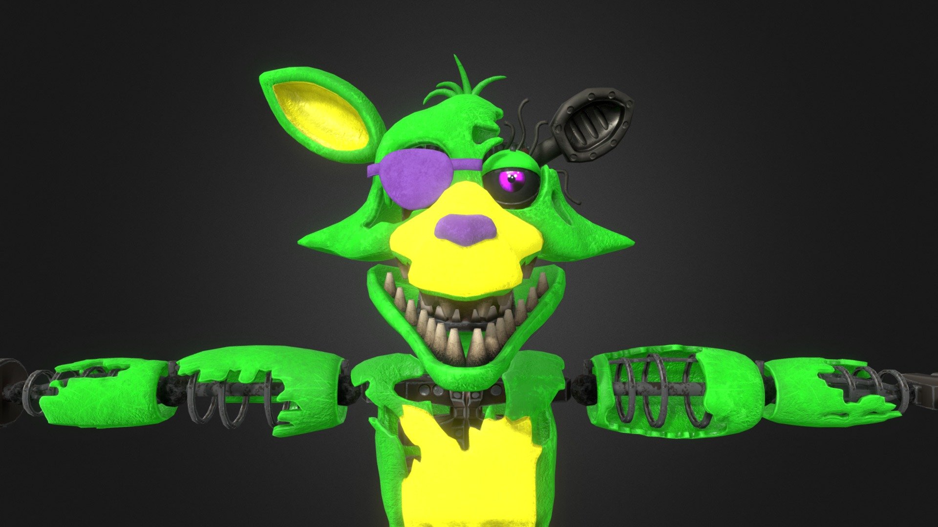 Blacklight Withered Foxy (FNaF HW) [TEX EDIT] - Download Free 3D model ...