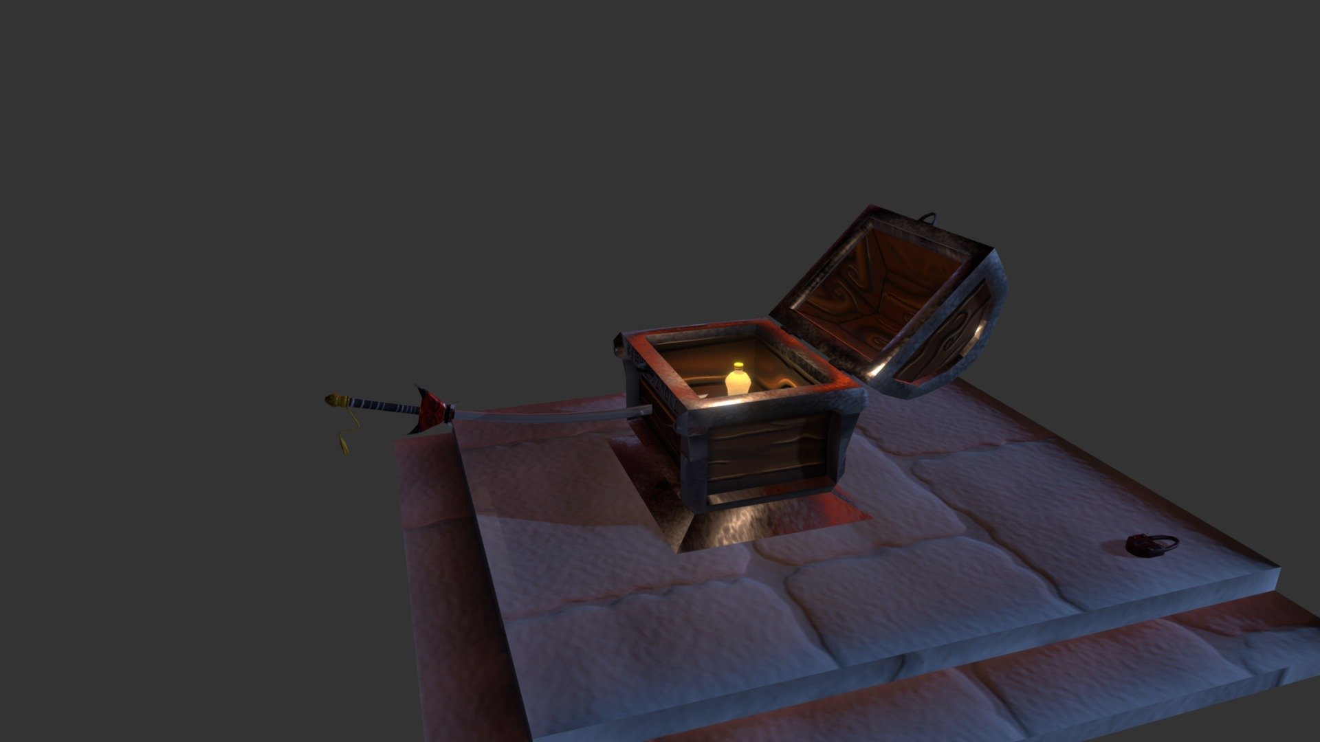 chest, sword, bottle - 3D model by cameronmcg8 [996694d] - Sketchfab