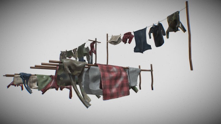 Washing-line 3D models - Sketchfab