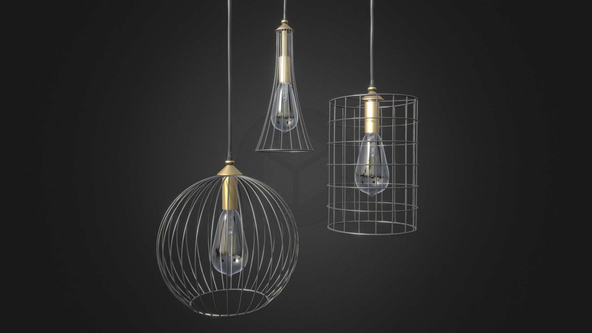 Wire Lamps - Buy Royalty Free 3D model by Ricardo Salas (@ricardo.salas ...
