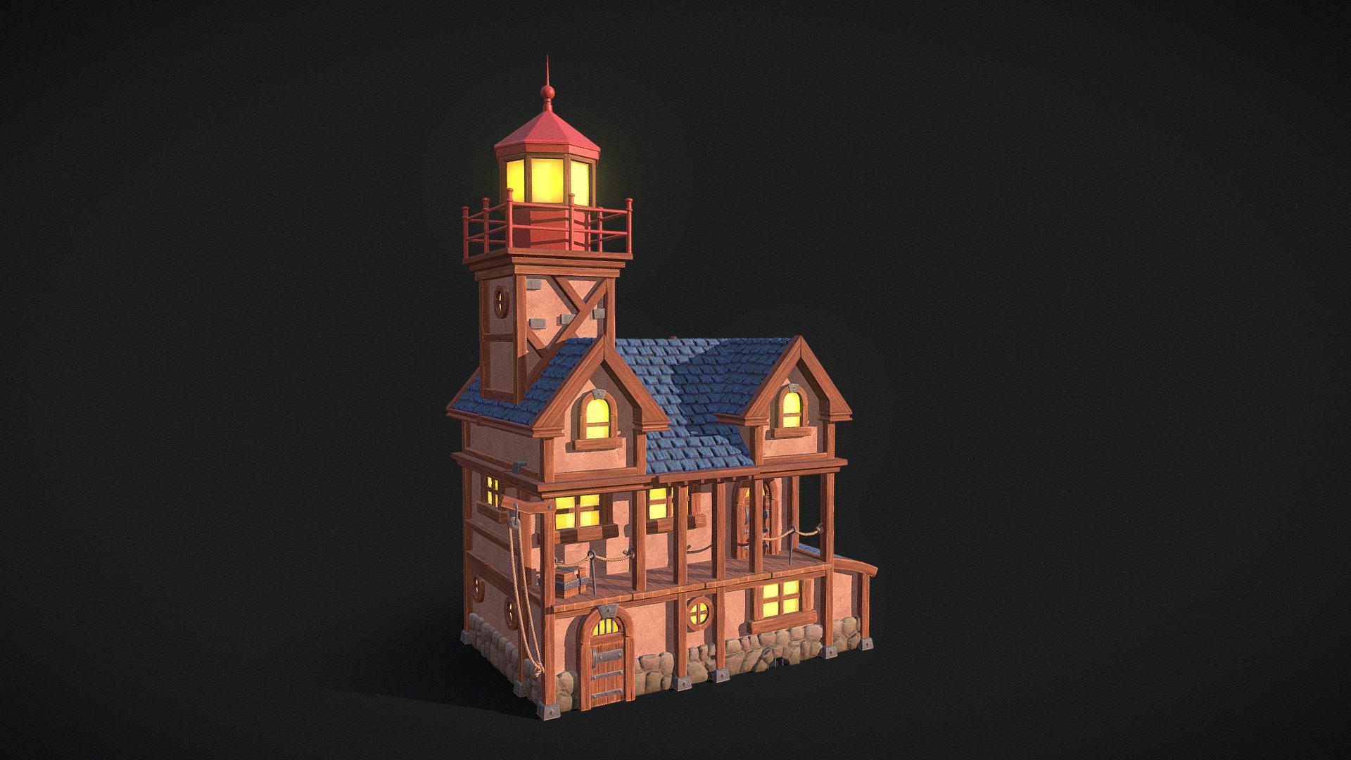 Stylized Harbor House - 3D model by Stan (@Stas_SayHallo) [997409e ...
