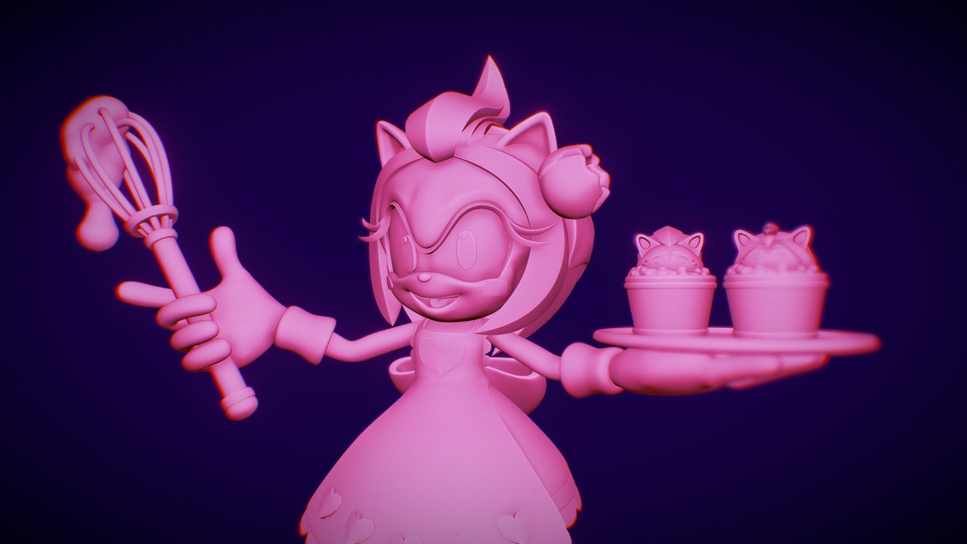 Amy Rose Confectioner | Sonic The Hedgehog - 3D model by Gray World ...