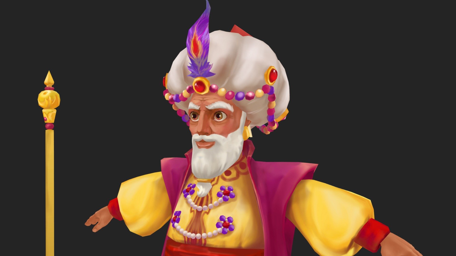Sultan with a staff - 3D model by spaceparmesan [998daf4] - Sketchfab