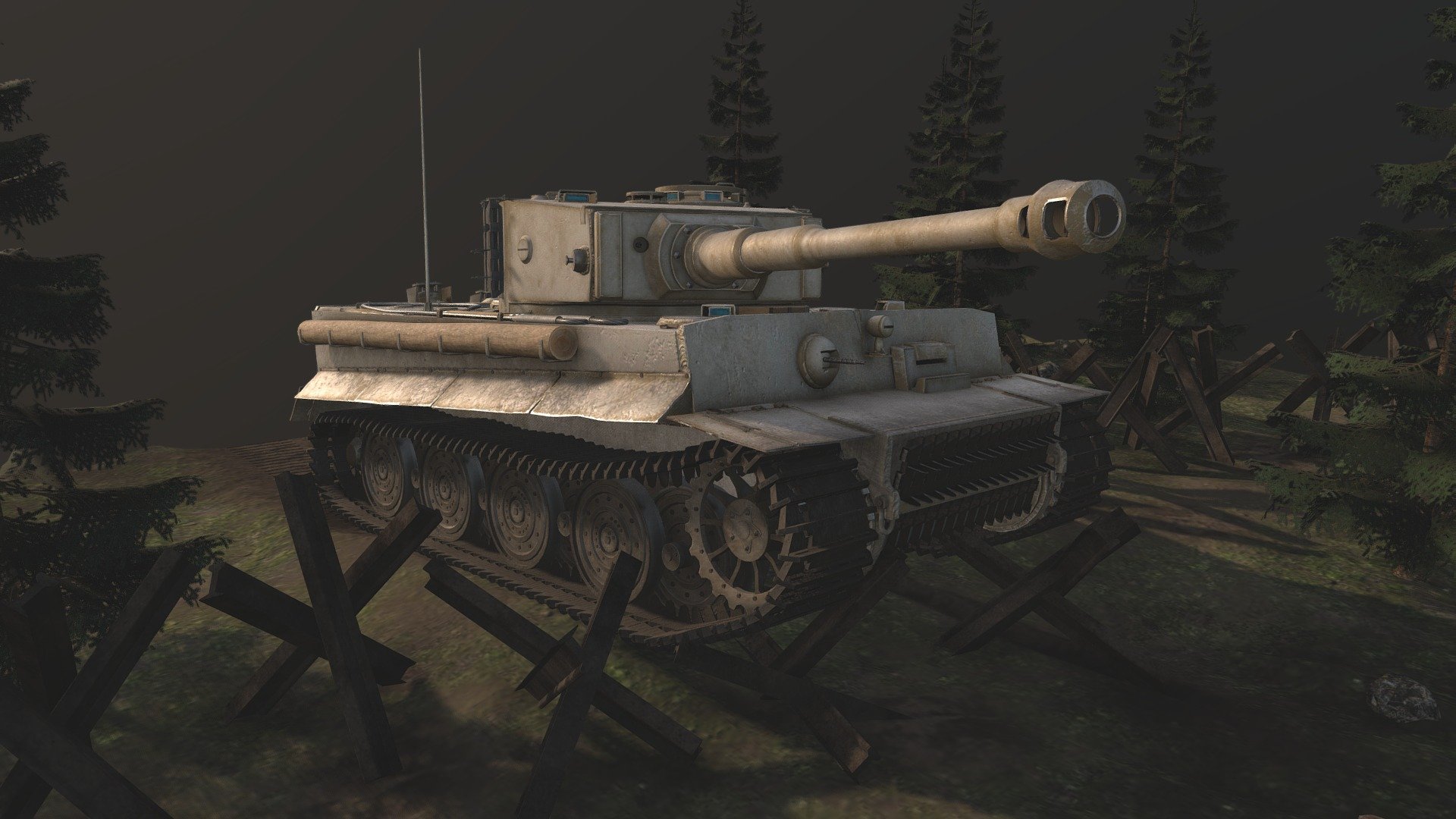 Tiger I (PzKpfw VI Ausf. E) in the forest - 3D model by M1RON [998eef9 ...