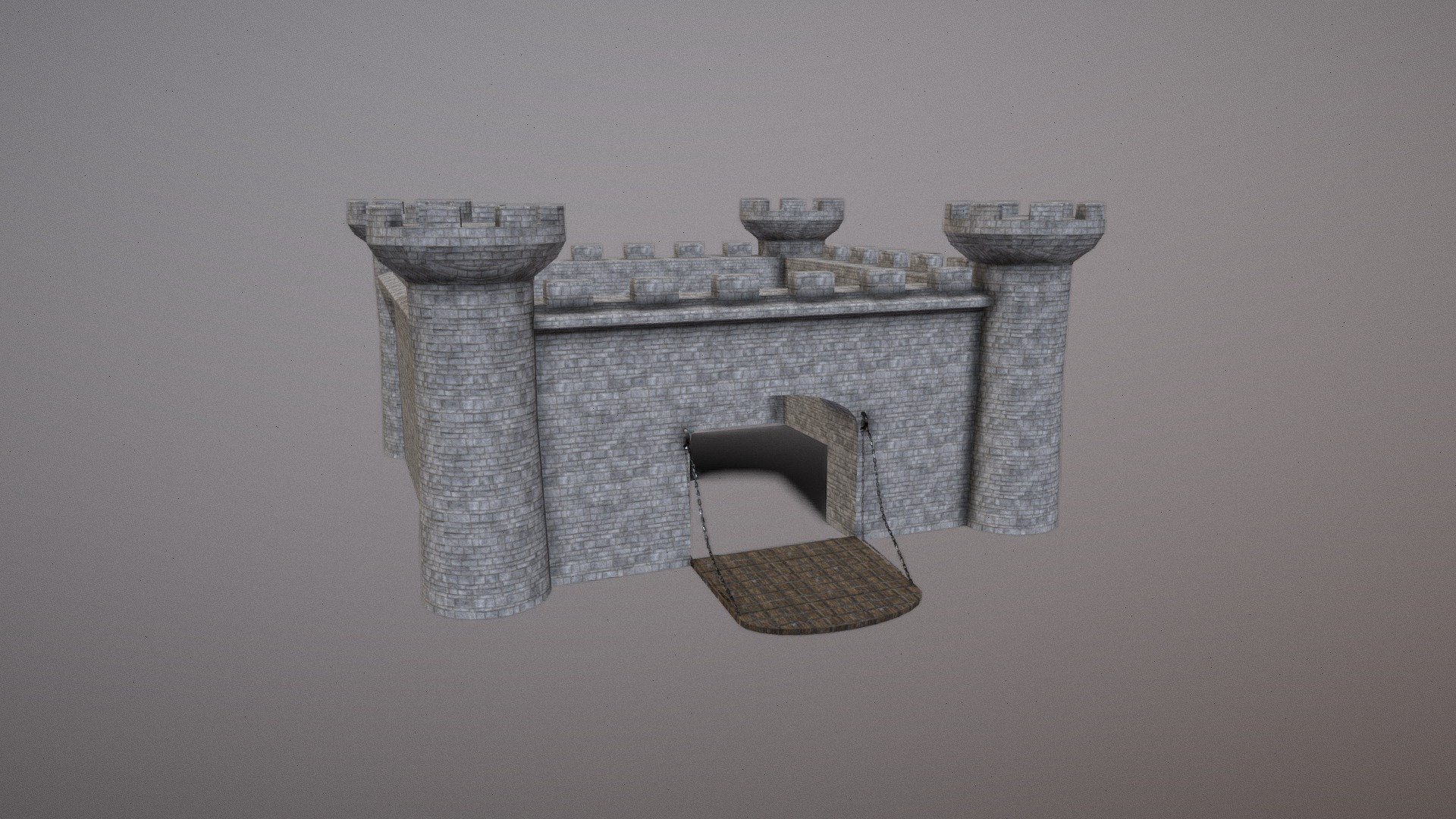 Lowpoly Medieval Castle Gatehouse - 3D model by AspectStudios ...
