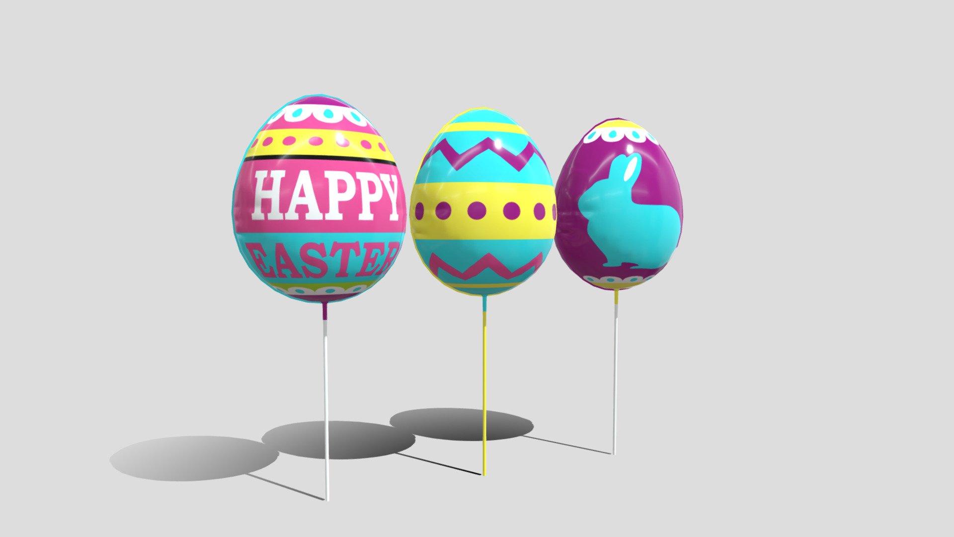 Easter decorations - lowpoly Balloon pack - Download Free 3D model by assetfactory [9990670 ...
