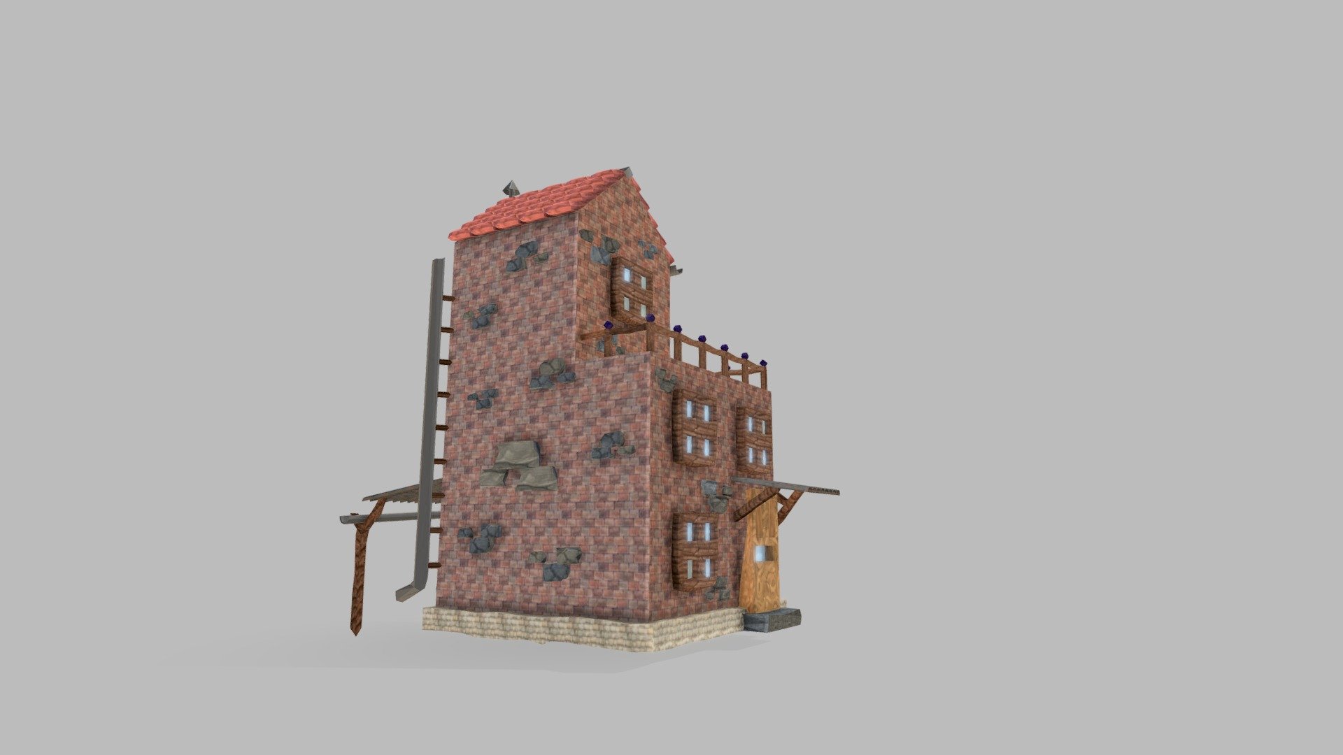 low-poly house - 3D model by kovrik (@gomenukdimon) [999a175] - Sketchfab
