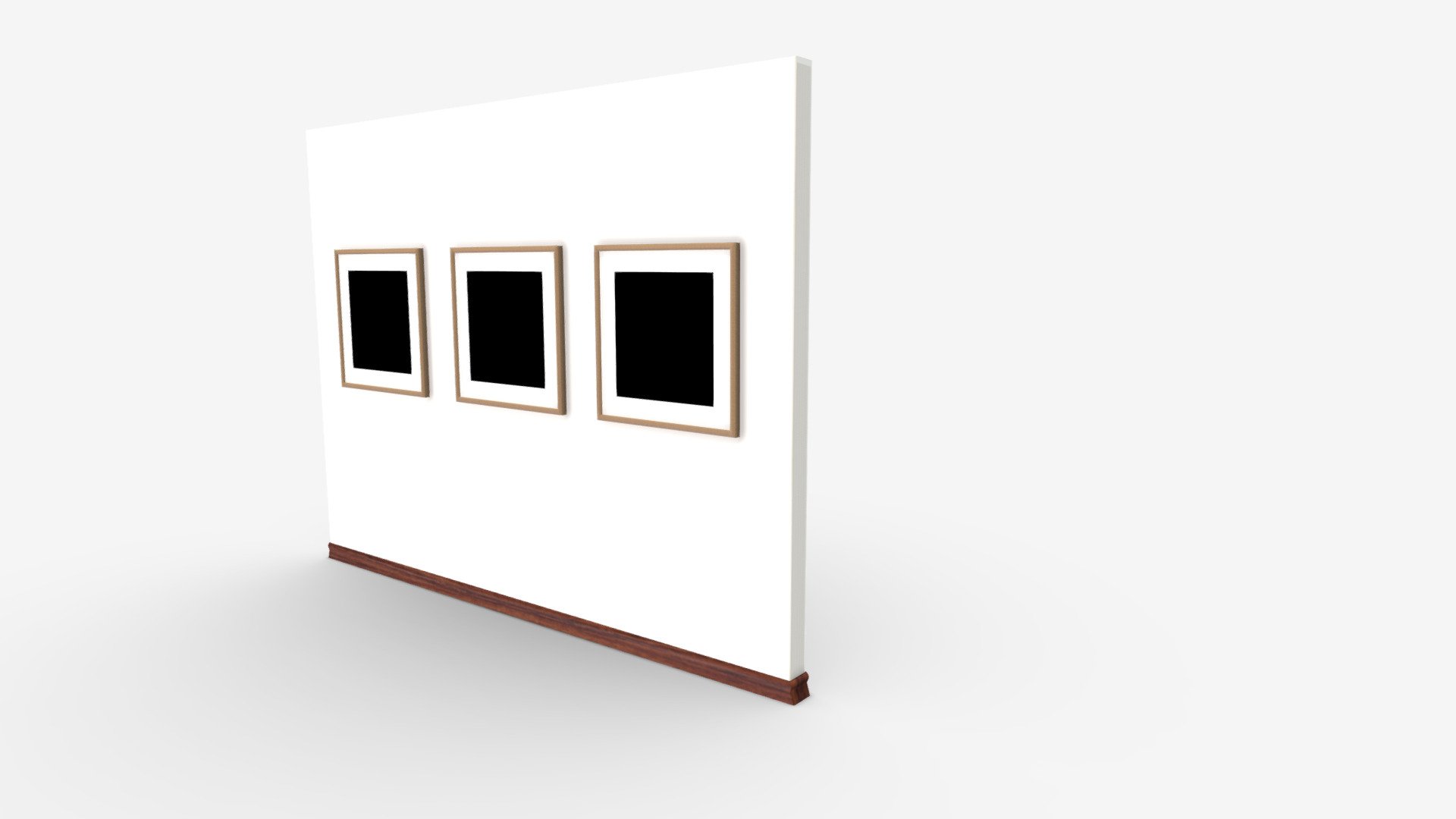 Low Poly Gallery Exhibition Wall With Frames - Buy Royalty Free 3D ...