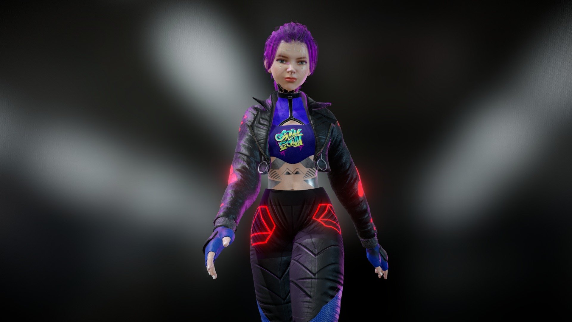 GIRL WOMAN CYBER TOON BY Oscar Creativo - Buy Royalty Free 3D model by ...