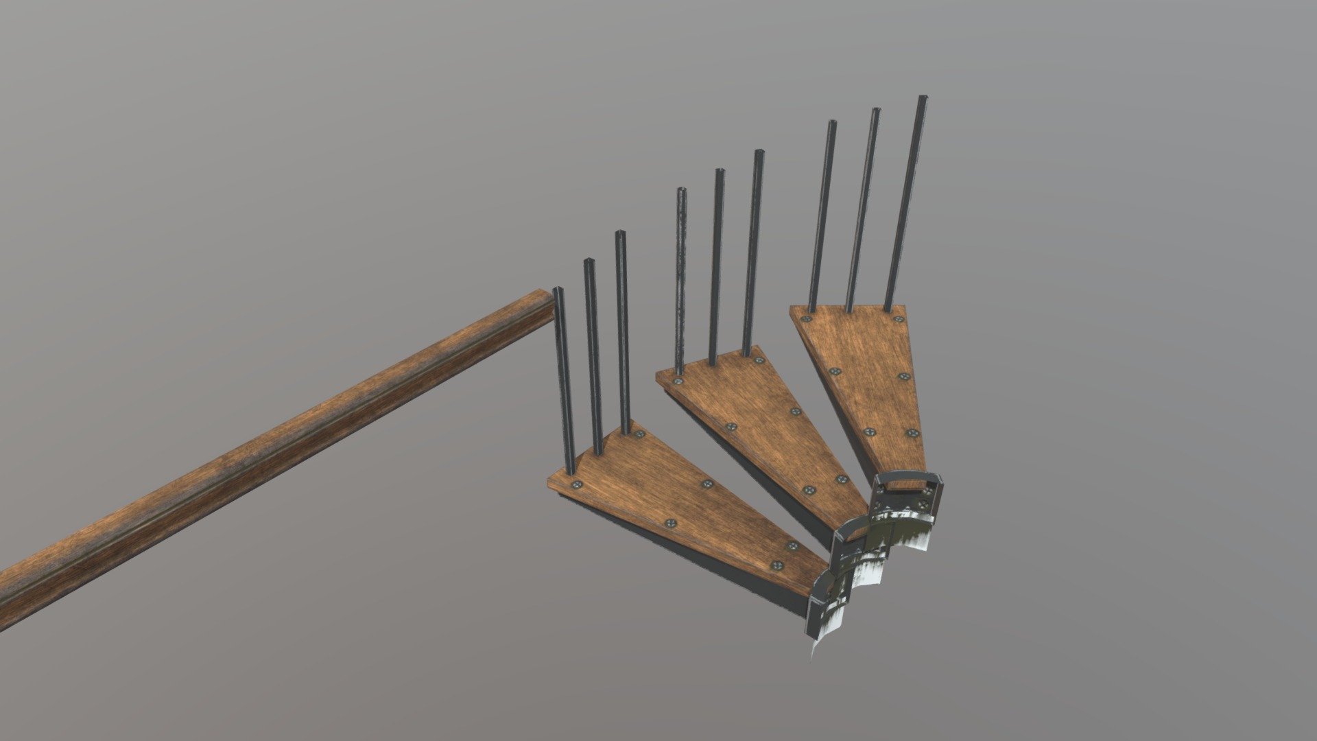 Round Stair Section with Handrail - Download Free 3D model by ...