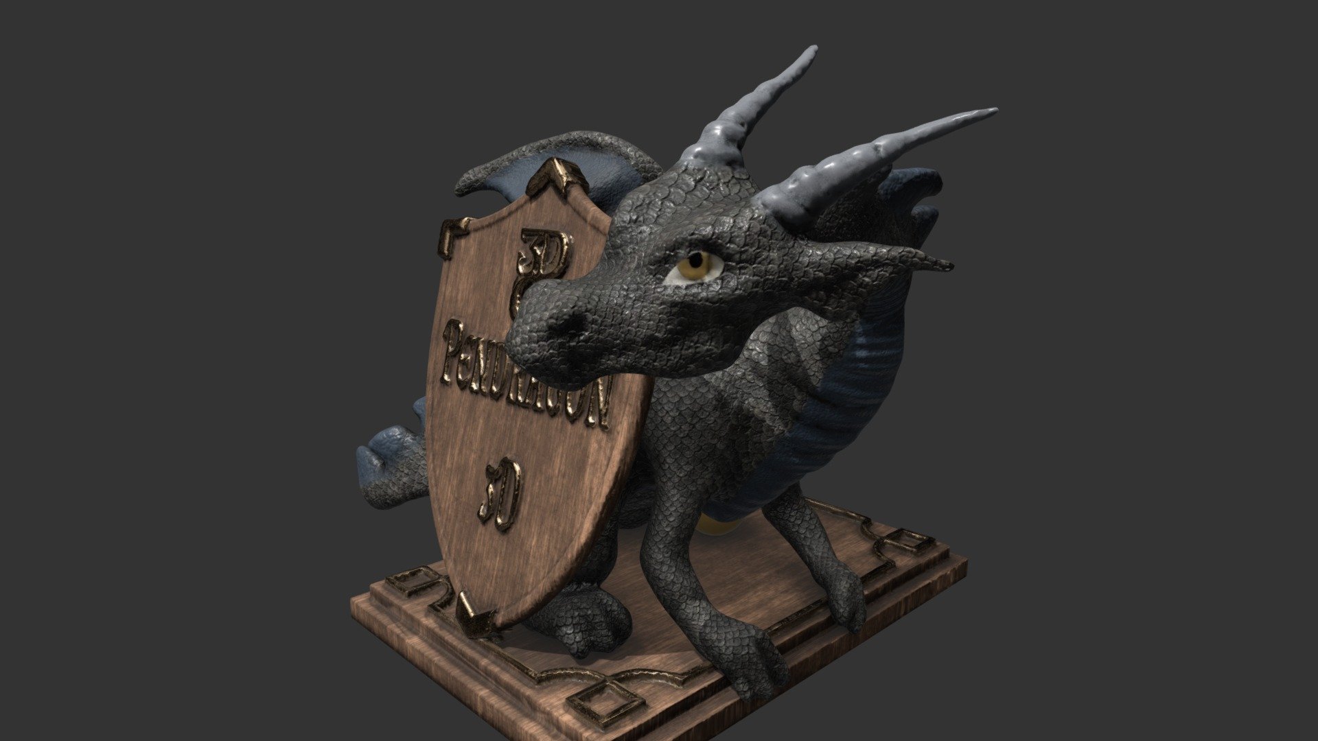 Dragon with Shield - 3D model by kwagner [99b347a] - Sketchfab