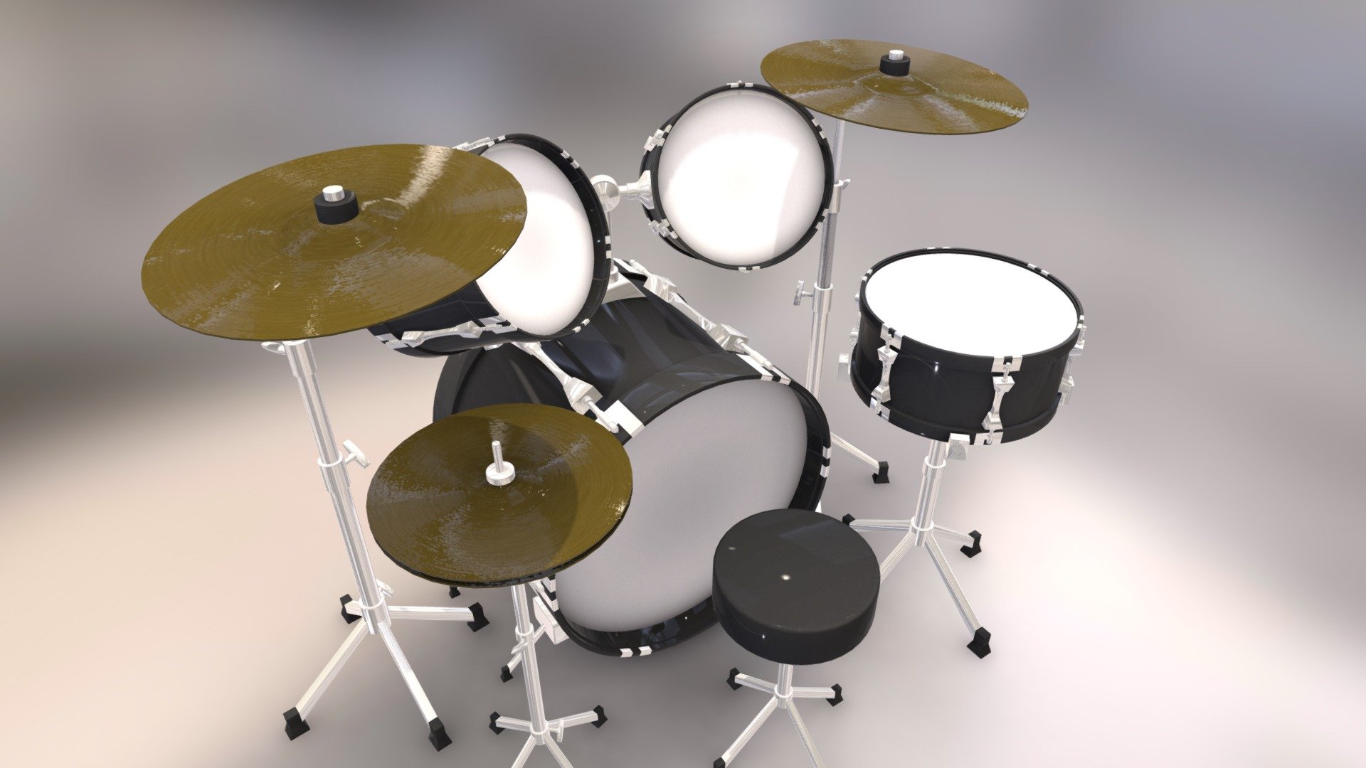 3D Drum kit Model - 3D model by Kailash H Kanojia (@KailashHKanojia ...