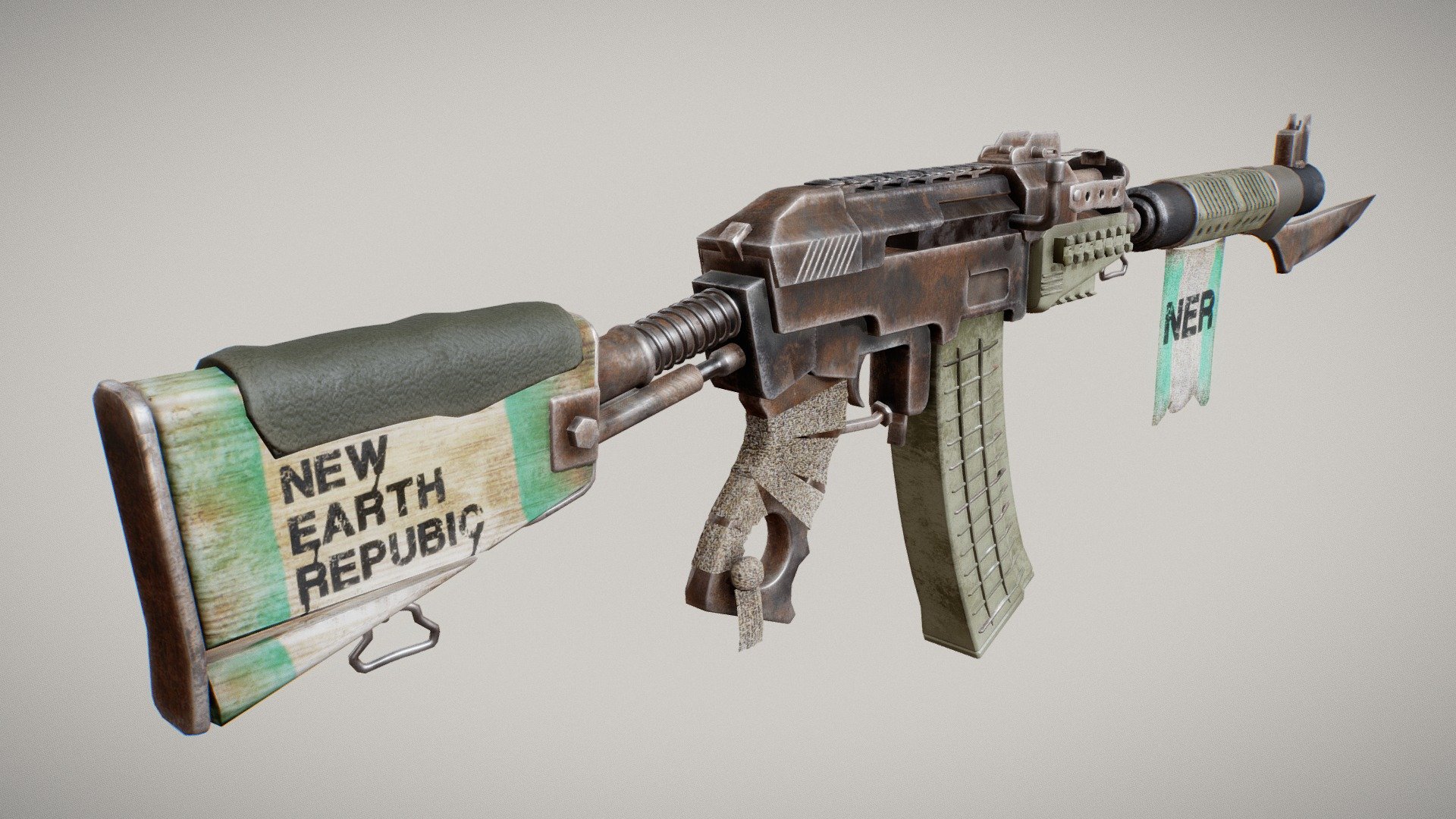 Apocalyptic AK pistol (School Project) - 3D model by Ole Gunnar Isager ...