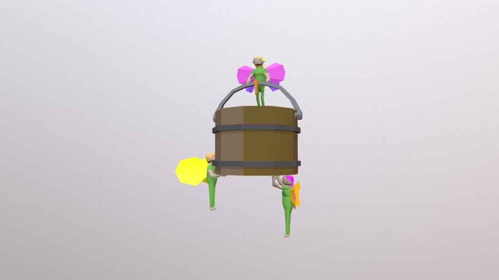 Bucket With Fairies - Download Free 3D model by 7718 [99c4ec8] - Sketchfab