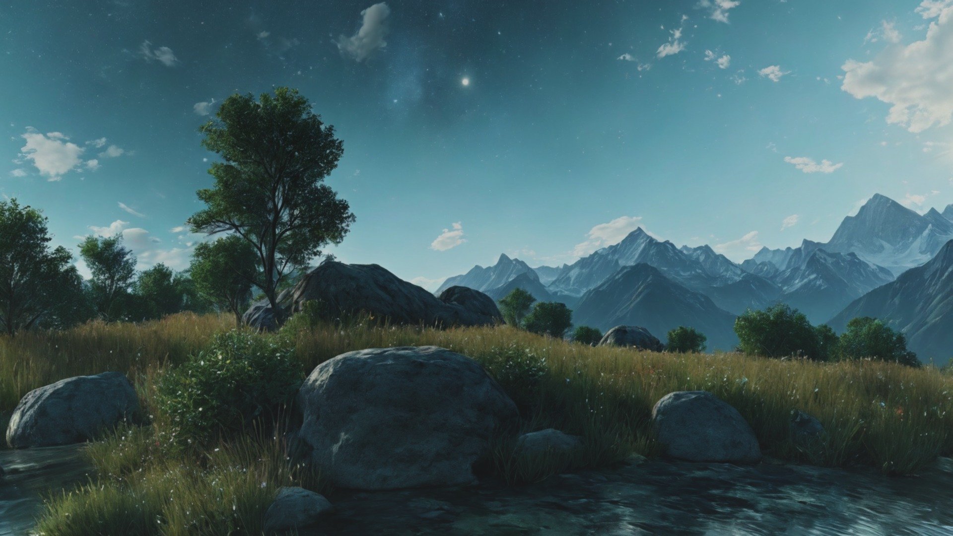 HDRI Night Time Skybox Landscape Panorama F - Buy Royalty Free 3D model ...