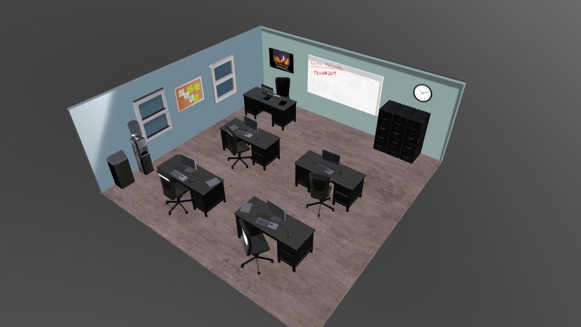 Office Scene - 3D model by Tytan (@tylerhalterman) [99ca641] - Sketchfab