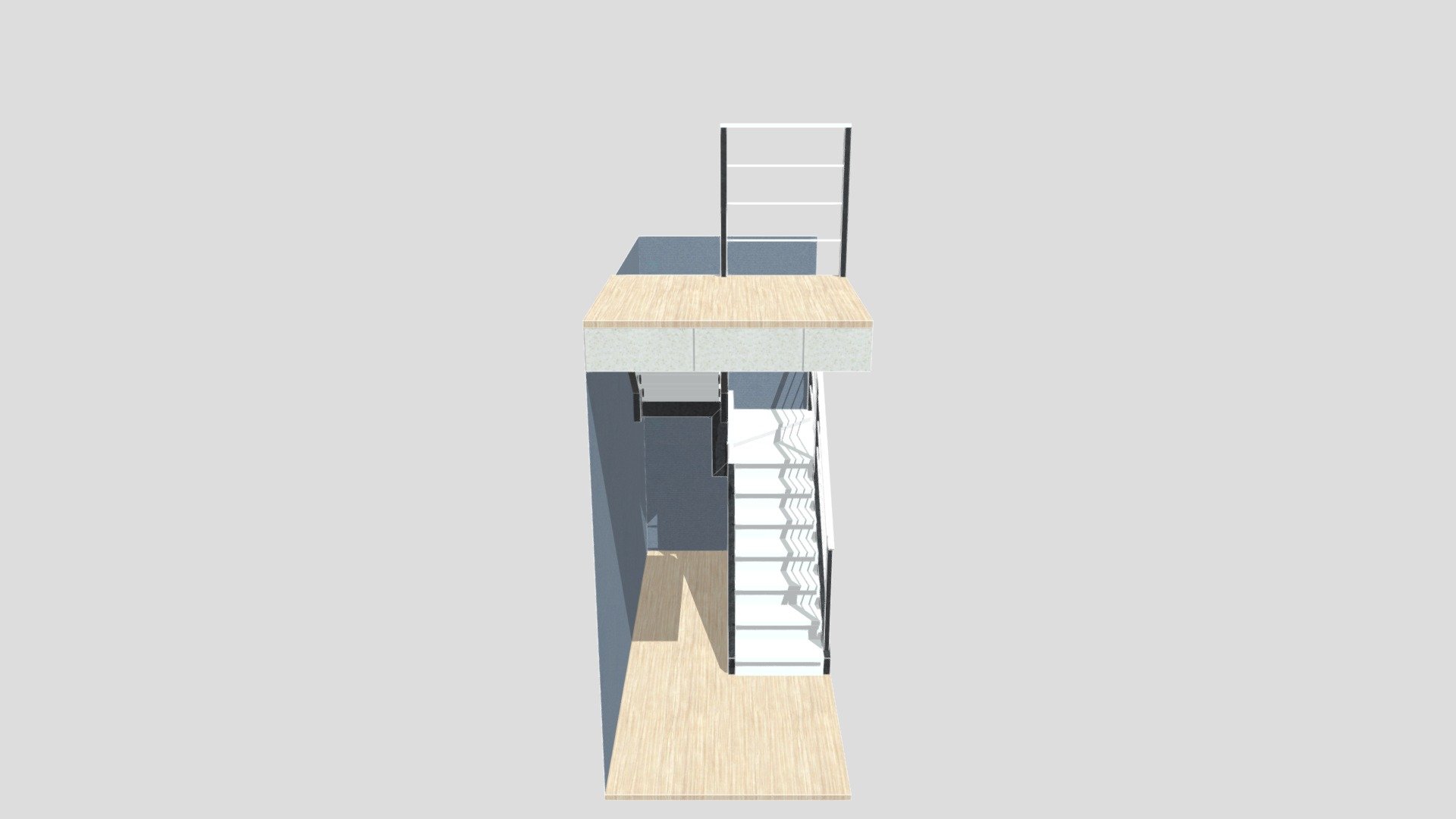 Лестница П-образная (из швеллера) - Download Free 3D model by ...