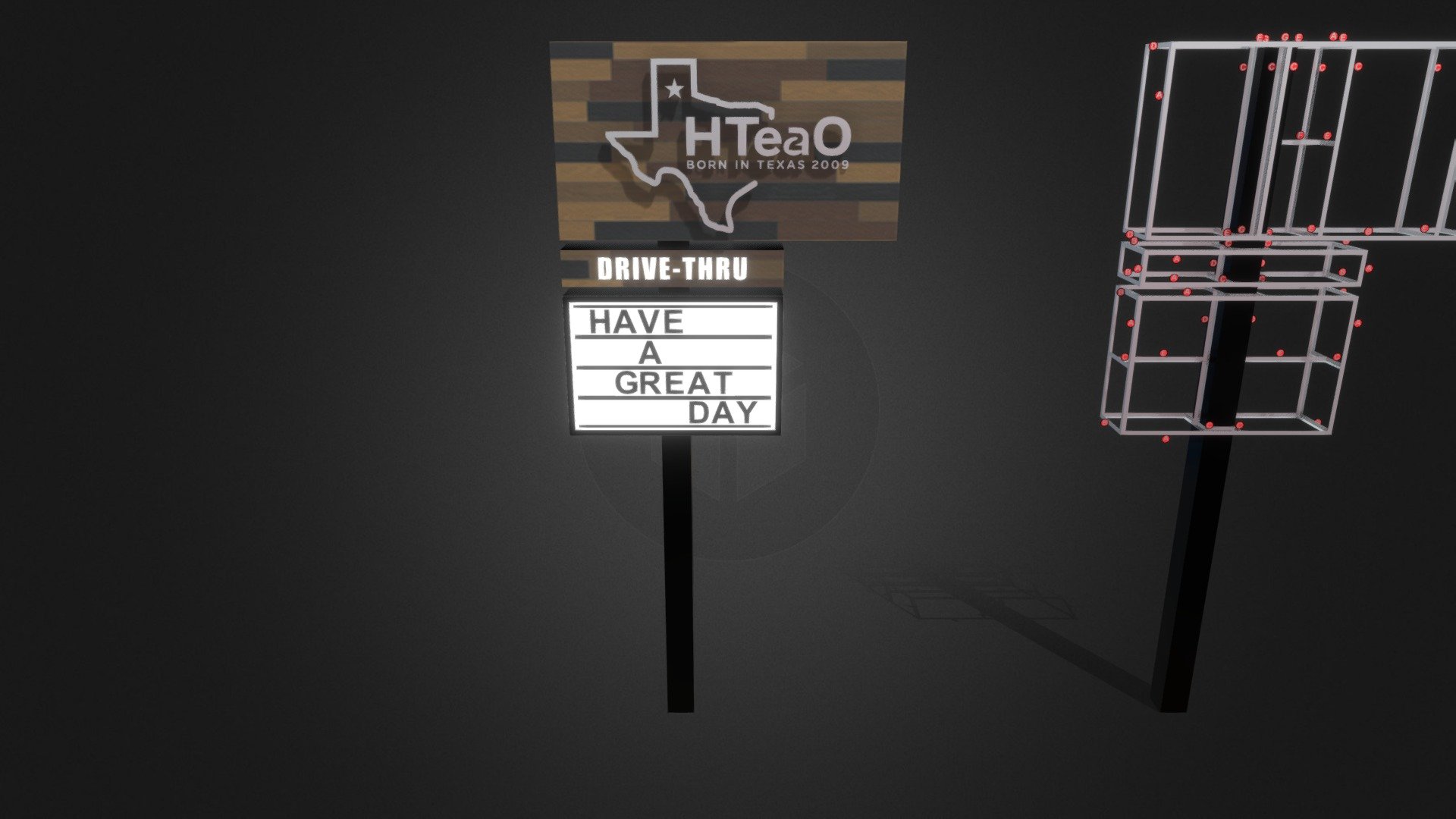 HTeaO 9' New Pylon DT Sign With Angle - 3D model by Titan Sign Company ...