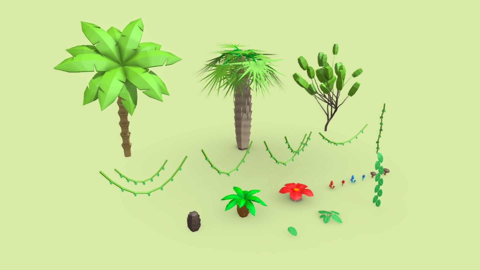 Low-Poly Tropical Asset Pack - Buy Royalty Free 3D model by Andrew ...