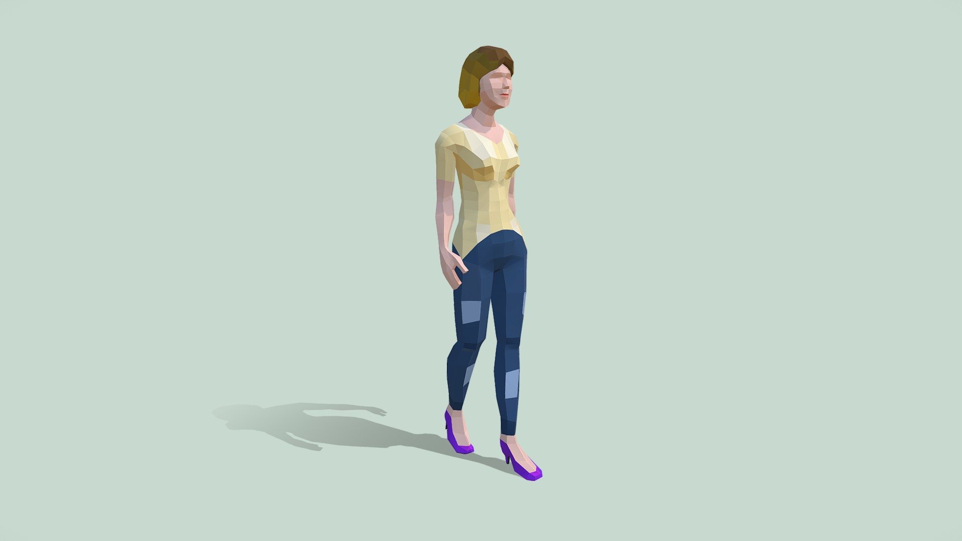 Female Slow Walk (40 frames loop) - Download Free 3D model by Denys ...