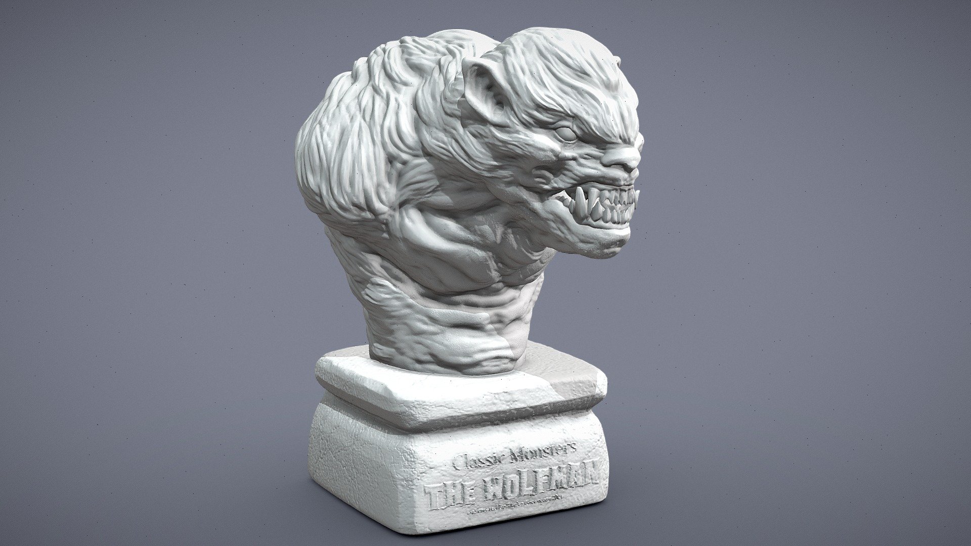 Wolfman (Classic Monsters) - 3D Print - Buy Royalty Free 3D model by ...