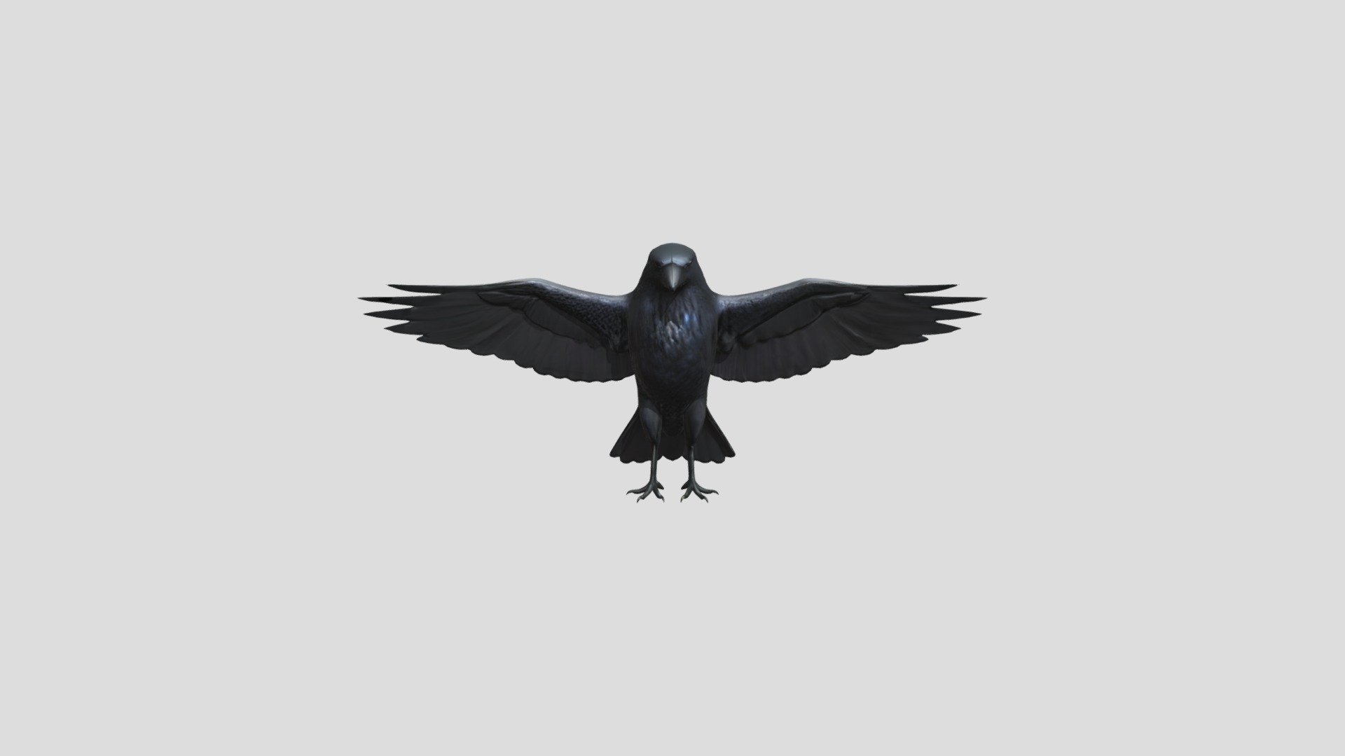 A black raven with spread wings - 3D model by ajjukr87 [99dedbf ...