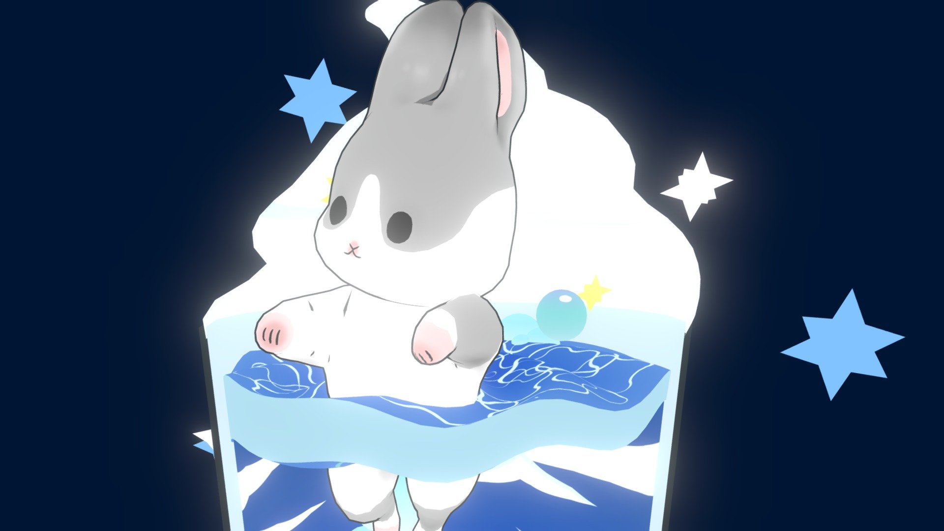 cute rabbit Machiko In Cup - 3D model by carlin.chu [99e160e] - Sketchfab