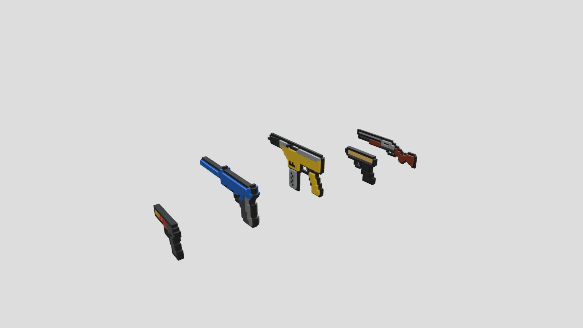 Pixel Guns - Buy Royalty Free 3D model by Aakash_ExpressGames (@Express ...
